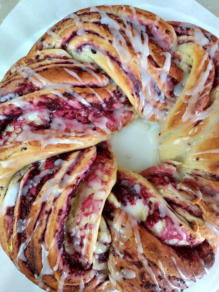 Berry Jam Wreath with Lemon Glaze - A Cup Full of Sprinkles