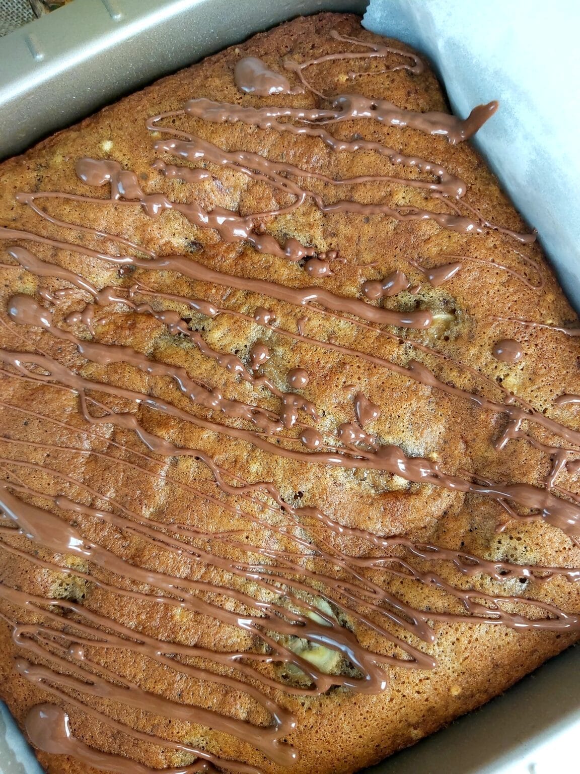 Easy Chocolate Banana Bars Recipe with Chocolate Drizzle