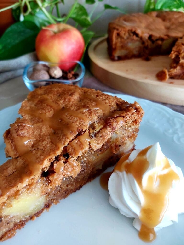 Spiced Apple Cake with Caramel Drizzle - A Cup Full of Sprinkles